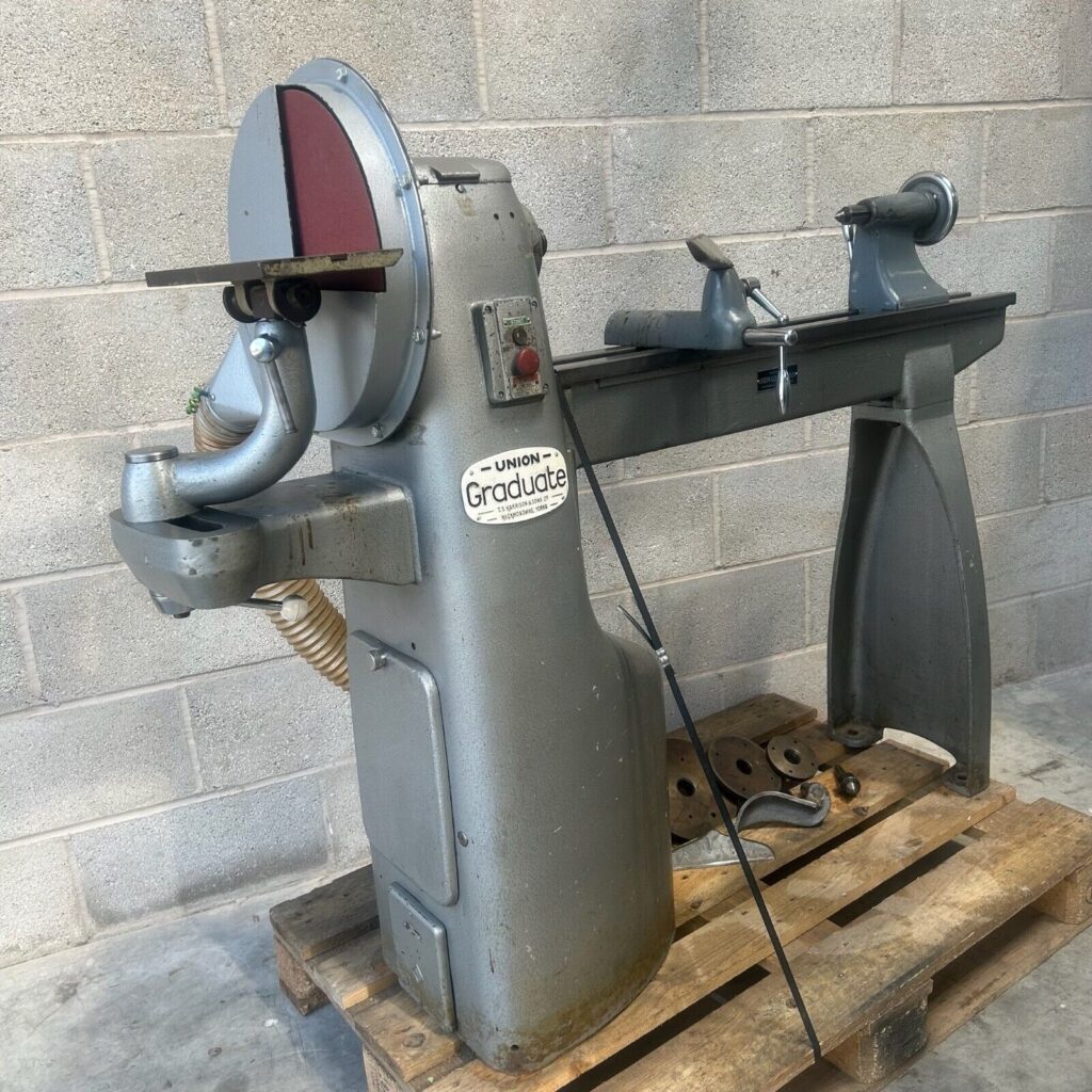 Union Graduate Wood Turning Lathe 3 Phase with Outboard Disc Sander ...